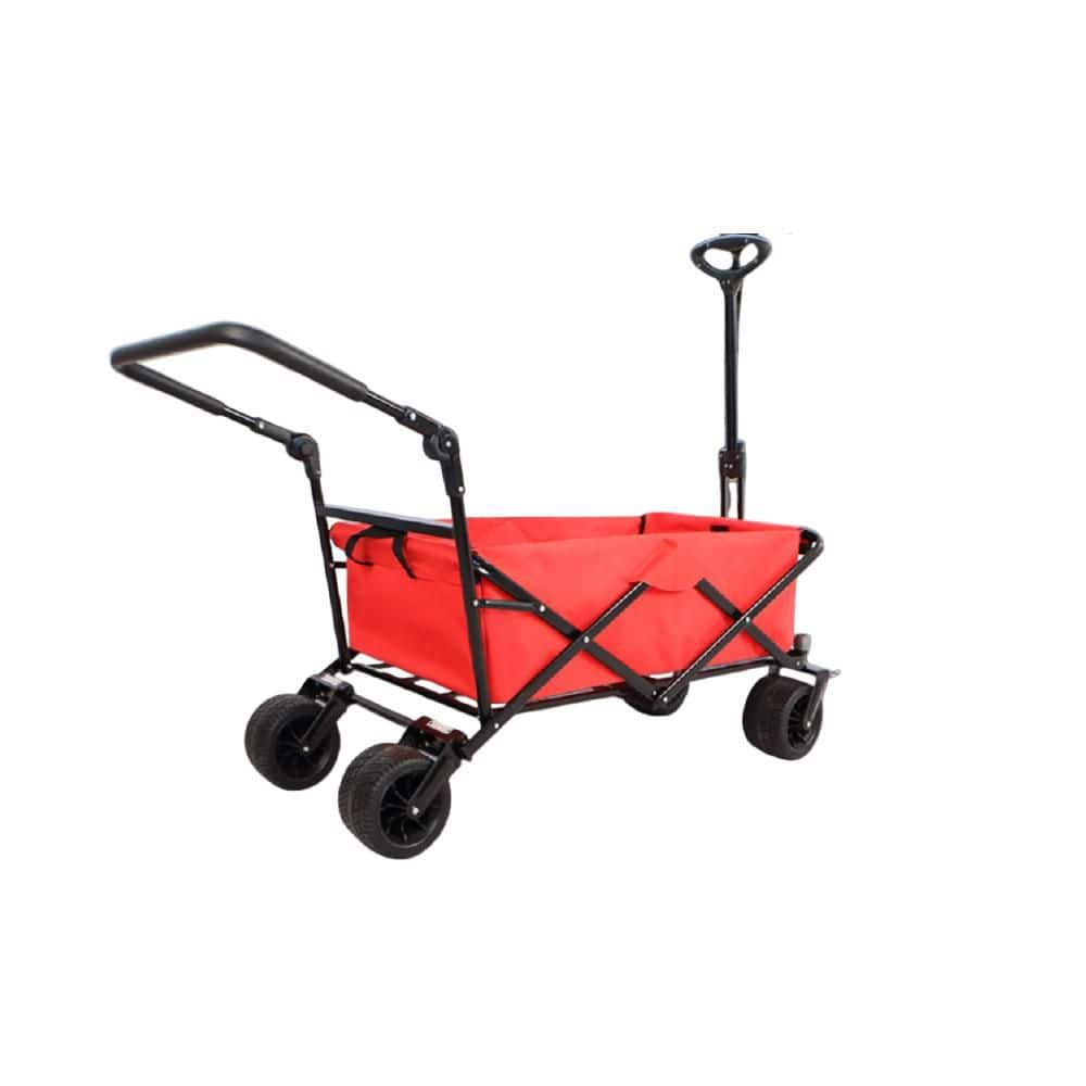 Tenleaf 4 cu. ft. Folding Metal Wagon-Multi-Use Garden Cart Powered ...
