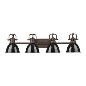 Golden Lighting Duncan 8.25 in. 4-Light Rubbed Bronze Vanity Light with ...