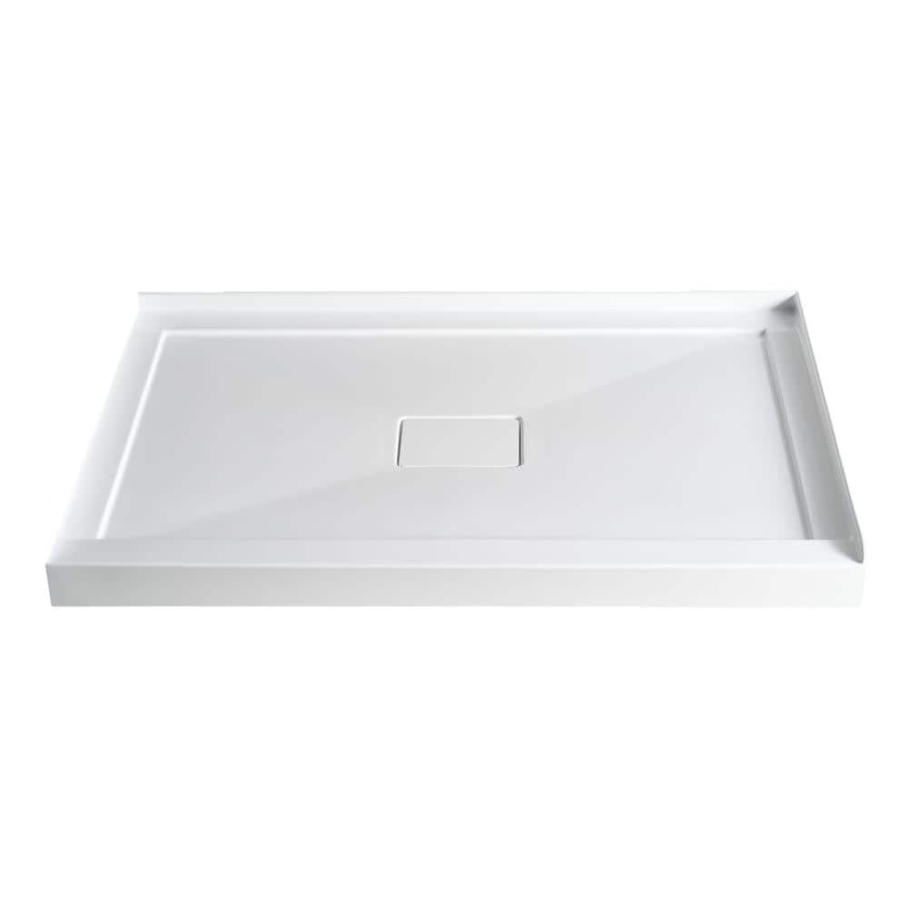 Getpro 48 in. L x 36 in. W Double Threshold Corner Shower Pan Base ...