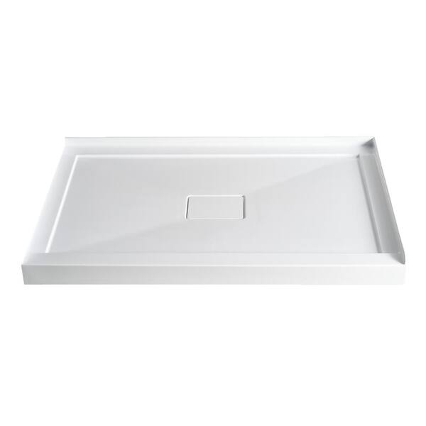 Getpro 48 in. L x 36 in. W Double Threshold Corner Shower Pan Base ...
