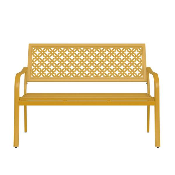 UPLAND Outdoor Garden Bench with Anti-Rust Metal Powder Coated Frame ...
