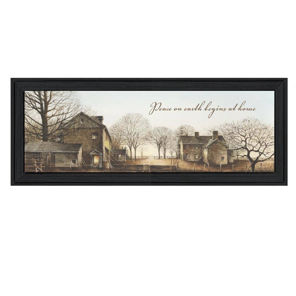 HomeRoots Charlie Peace On Earth 1-Piece Framed Wall Art 9 in. x 21 in ...