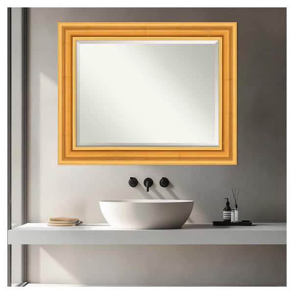 Amanti Art Sierra Gold 23.5 in. x 29.5 in. Beveled Modern Rectangle ...