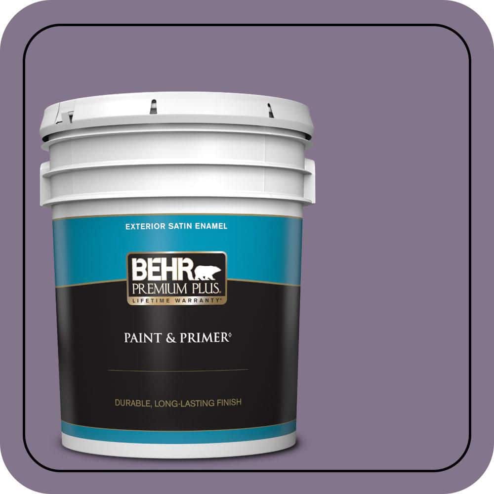 BEHR PREMIUM PLUS 5 gal. #S100-5 Purple Potion Satin Enamel Exterior ...