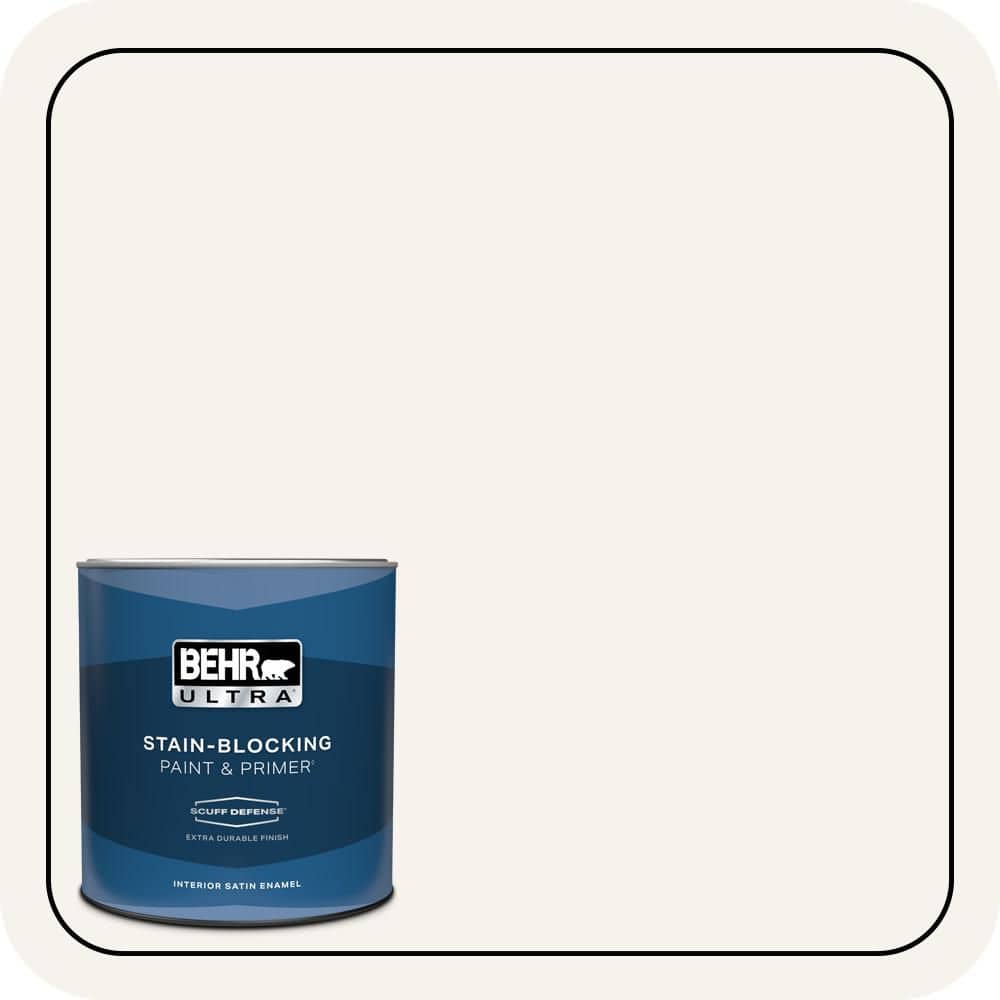 BEHR ULTRA 1 qt. #730A-1 Smart White Extra Durable Satin Enamel ...