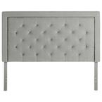 Brookside Ella Upholstered Stone Full Headboard with Diamond Tufting ...