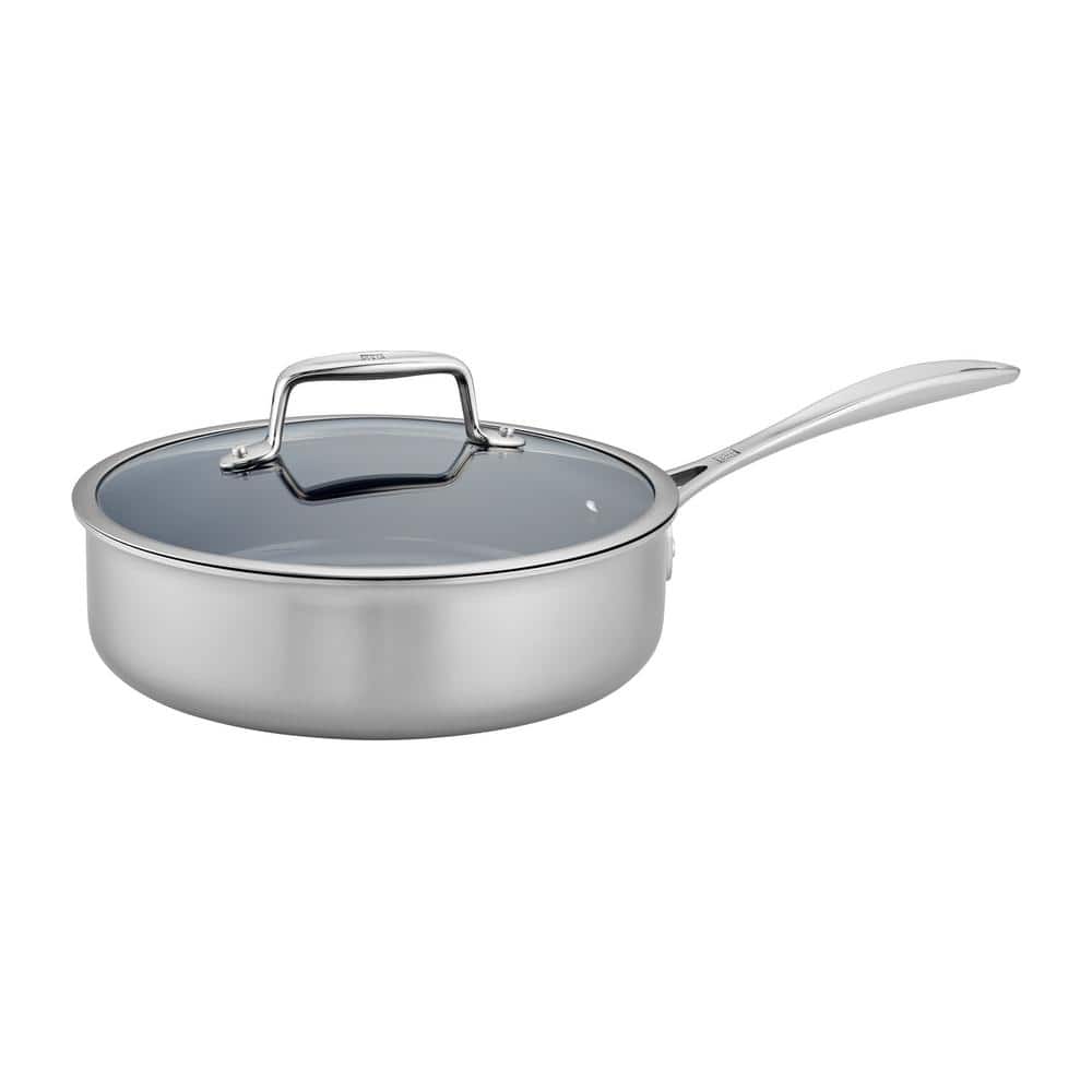 ZWILLING Clad CFX 3 qt. Stainless Steel Ceramic Nonstick Saute Pan with ...