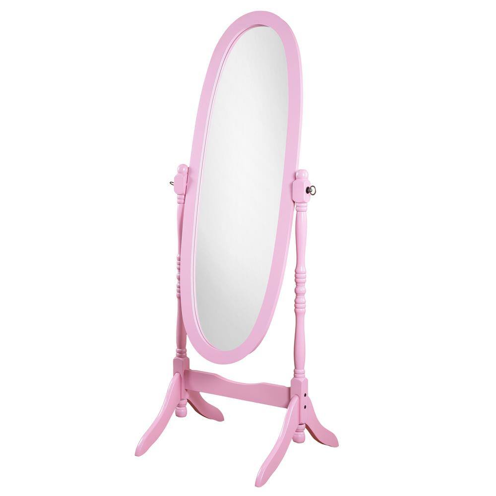 Tradrou Pink 16 in. W x 59 in. H Rectangle Metal Full Length Mirror ...