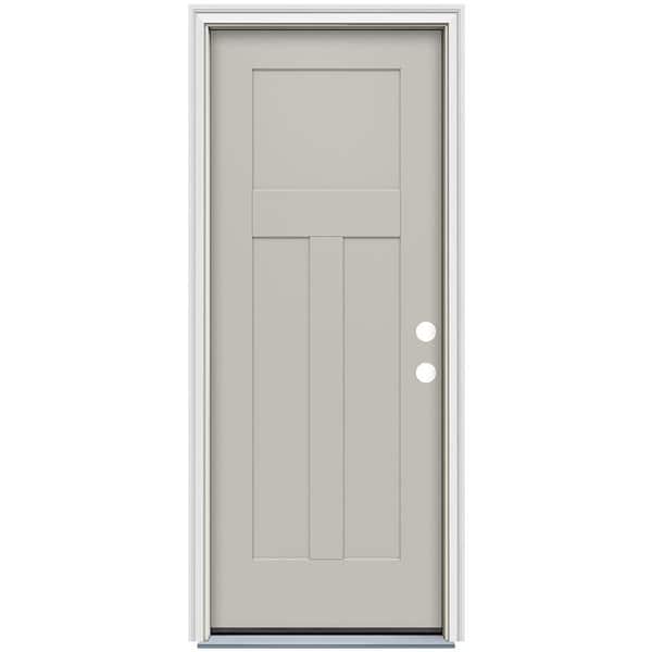 Reviews for JELD-WEN 30 in. x 80 in. 3-Panel Craftsman Light Gray ...