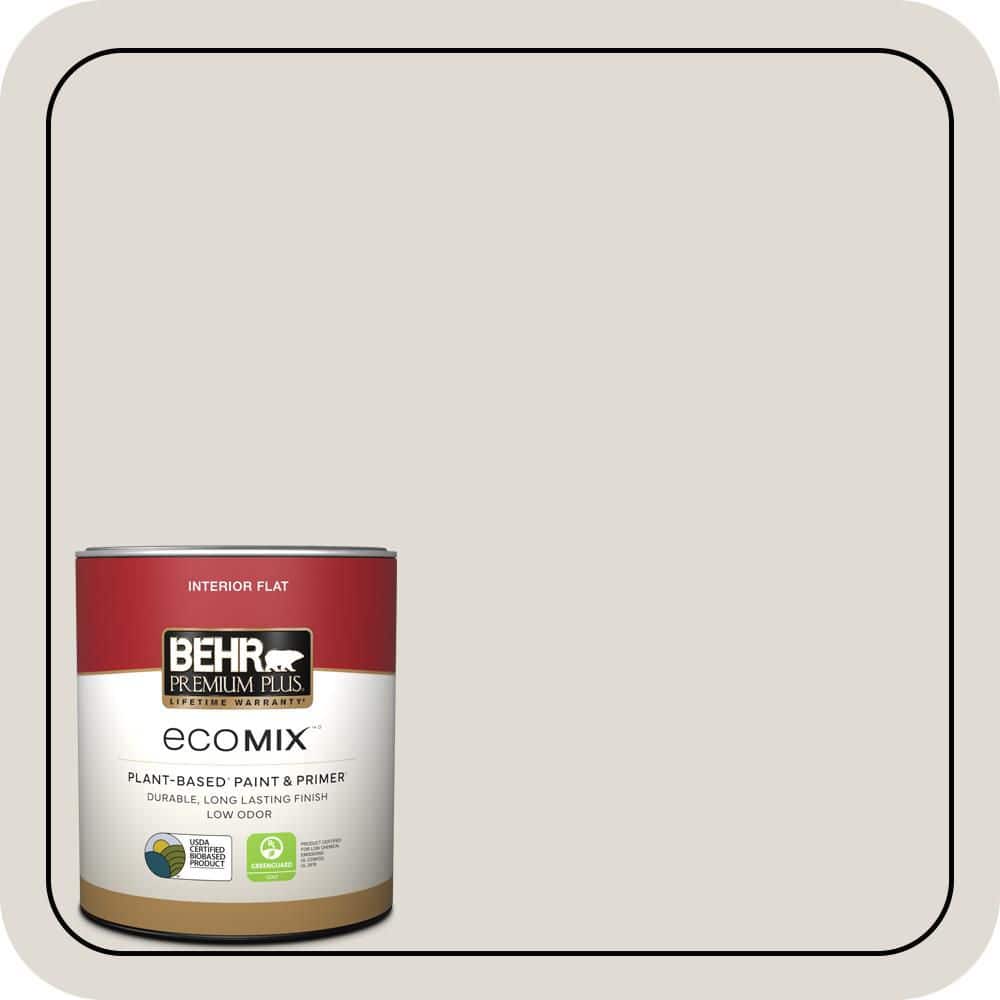 BEHR PREMIUM PLUS 1 qt. #T13-2 Empire Porcelain Flat EcoMix Plant-Based ...