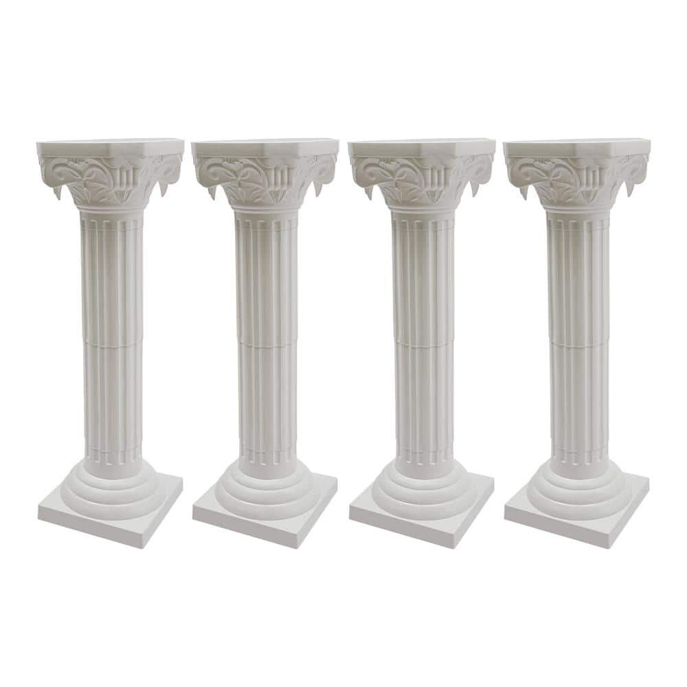 YIYIBYUS 34.65 in. H White Wedding Party Event Decorative Roman Column ...