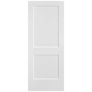 Masonite 28 in. x 80 in. 2-Panel Logan Single Bore Solid Core Primed ...