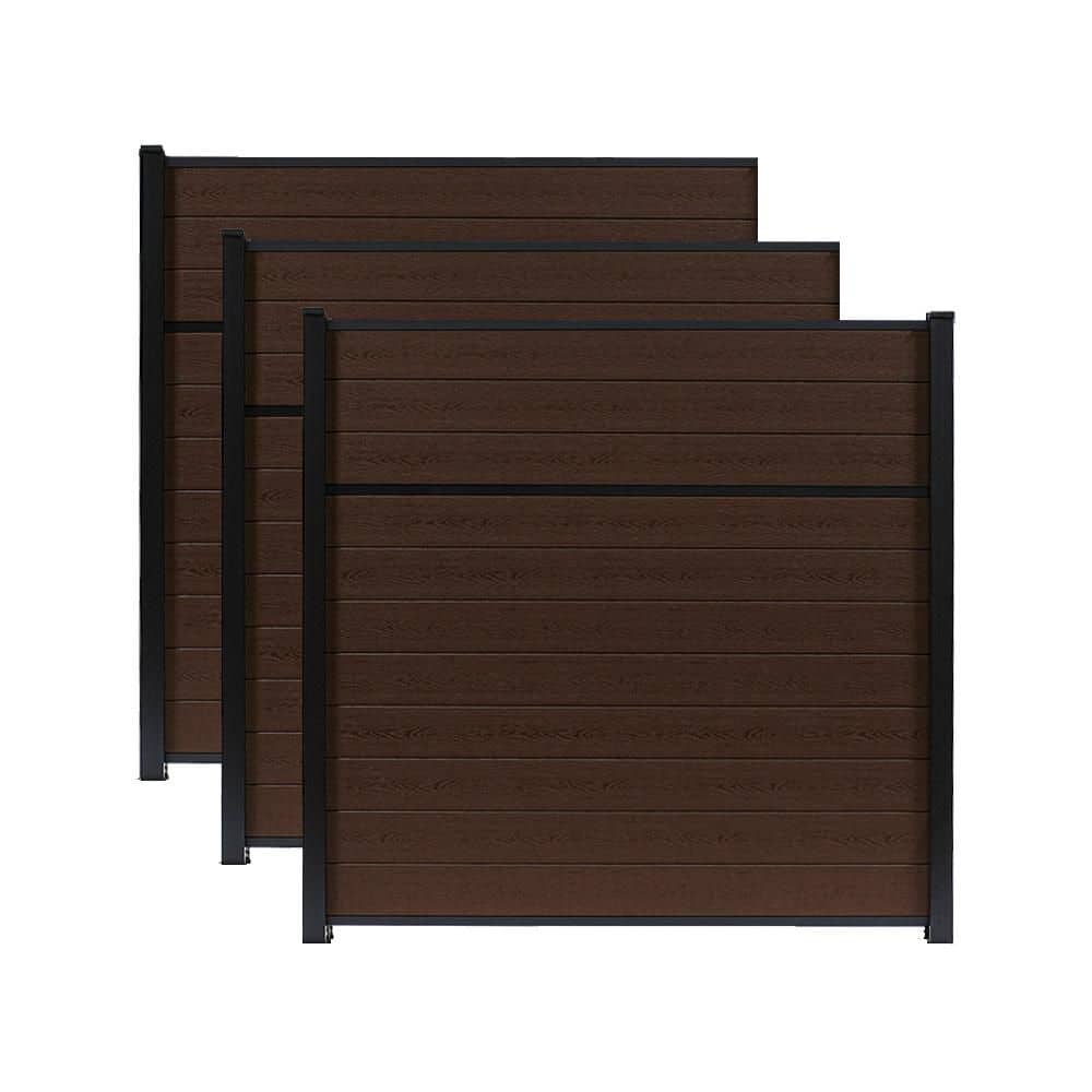 GWF Classic Privacy 6 ft. x 6 ft. Aspen Brown Composite Horizontal Wood ...