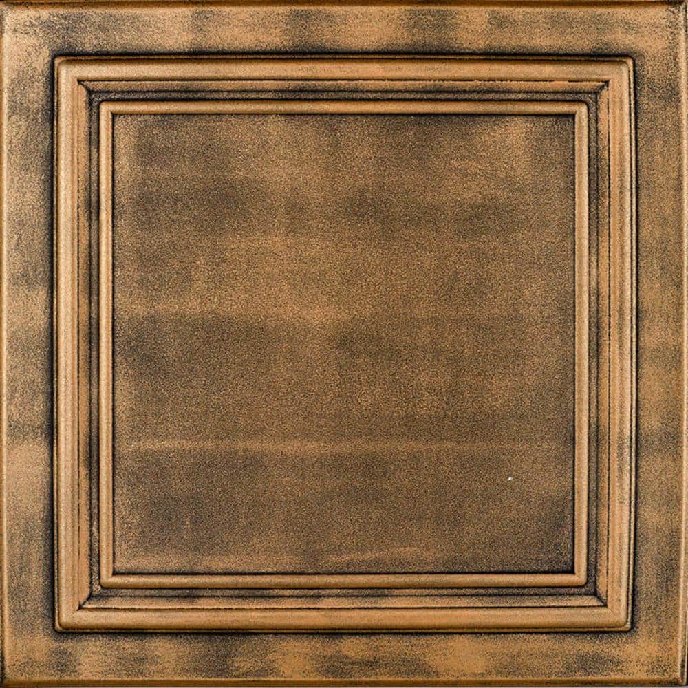 A La Maison Ceilings Line Art Antique Gold 1.6 ft. x 1.6 ft. Decorative ...