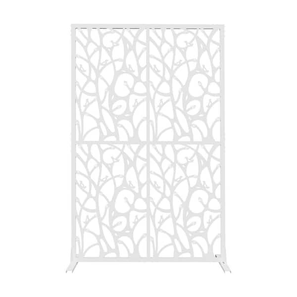 White Bird Shape Metal Privacy Screen Free Standing Decor Privacy ...