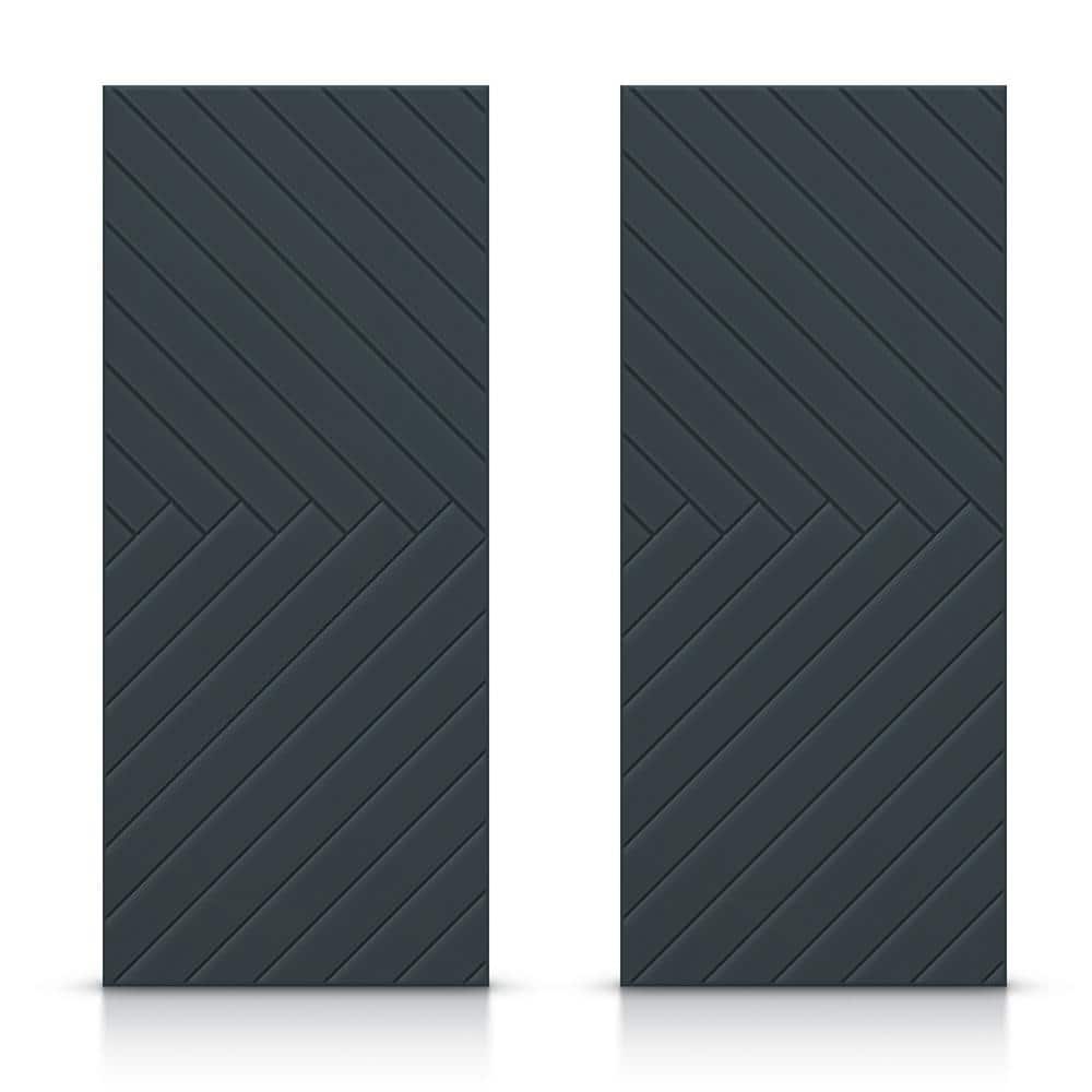 CALHOME 60 in. x 80 in. Hollow Core Charcoal Gray Stained Composite MDF ...