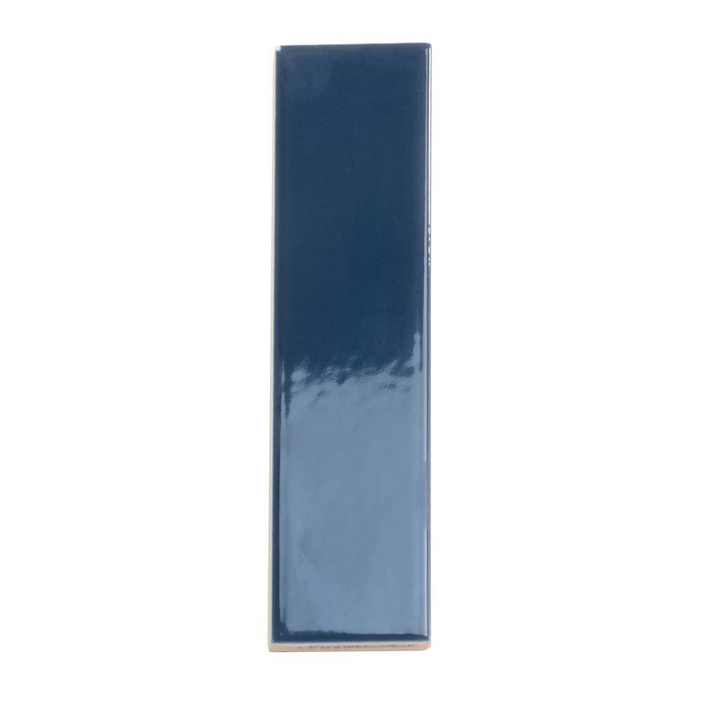 Apollo Tile Arte Blue 1.97 in. x 7.87 in. Glossy Ceramic Subway Wall ...