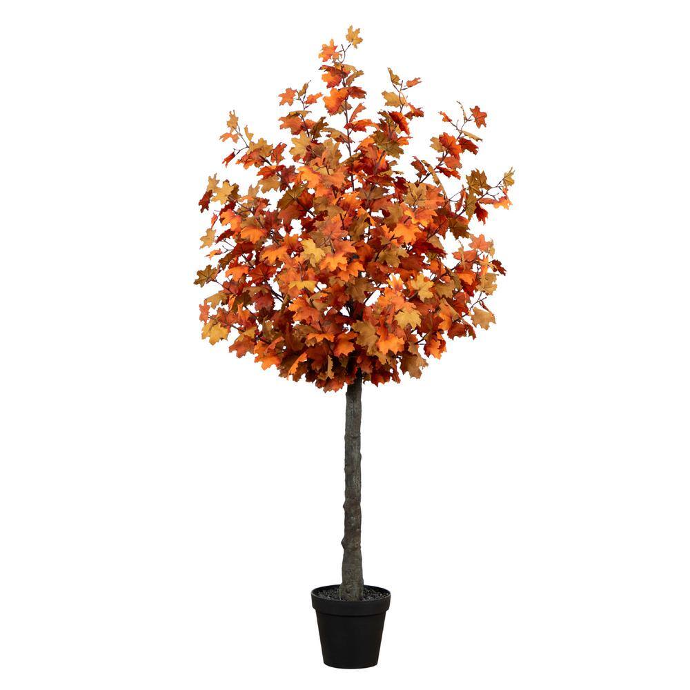 Nearly Natural 6 ft. Artificial Autumn Lush Maple Tree T4833 - The Home ...