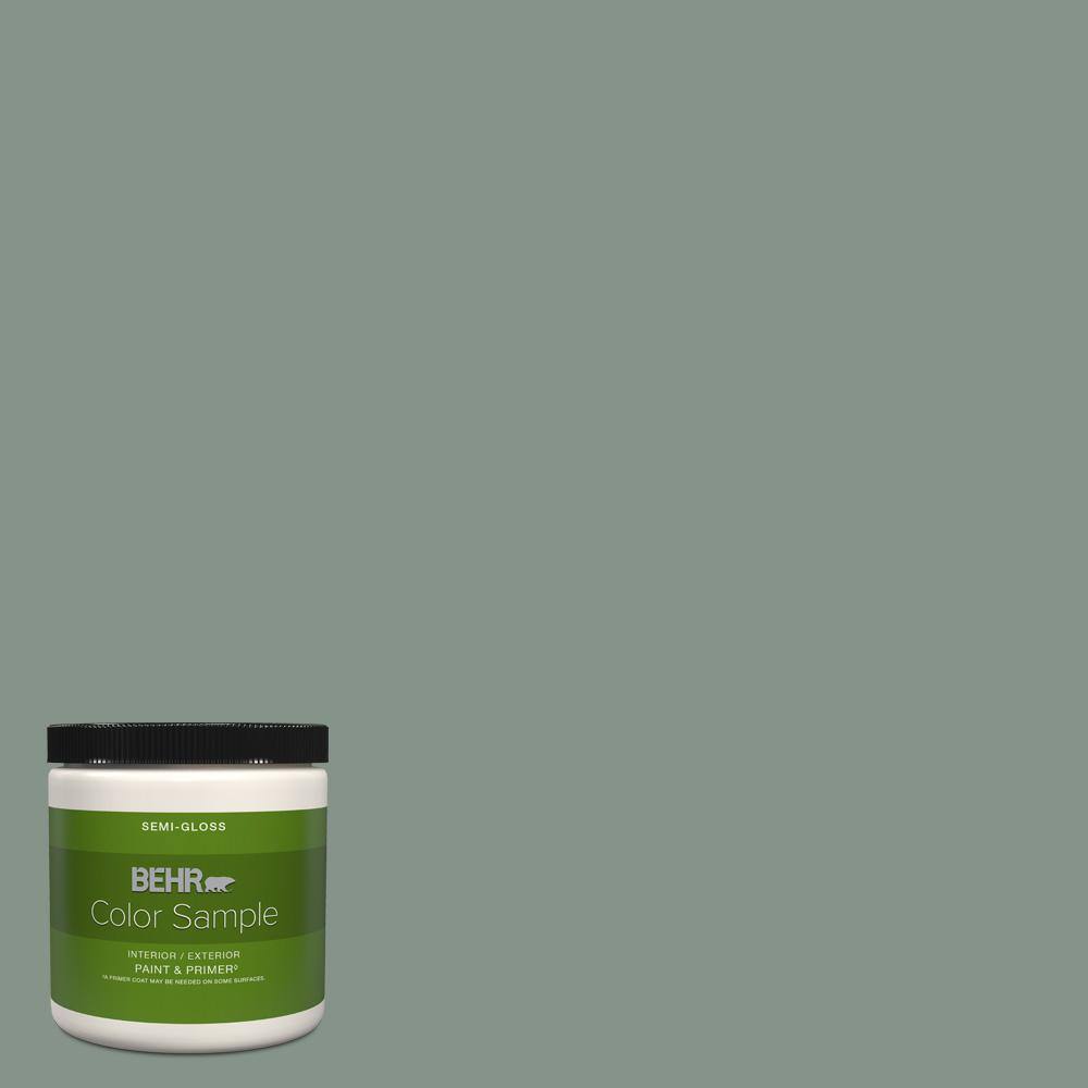 BEHR PREMIUM PLUS 8 oz. #460F-4 Wethersfield Moss Semi-Gloss Interior ...