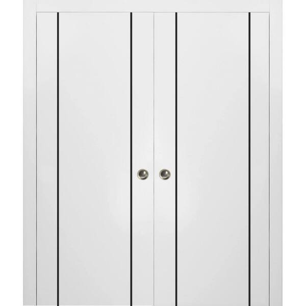Sartodoors 72 in. x 96 in. 2 Panel Chocolate Ash Finished Solid Wood ...