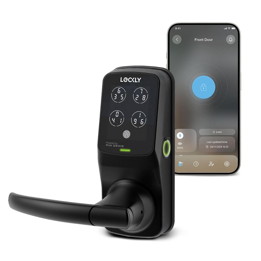 Lockly Secure Plus Matte Black Spring-Loaded Latchbolt Smart Lock With ...