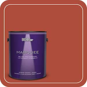 BEHR PREMIUM PLUS 8 oz. #MQ4-35 Torch Red Flat Interior/Exterior Paint ...