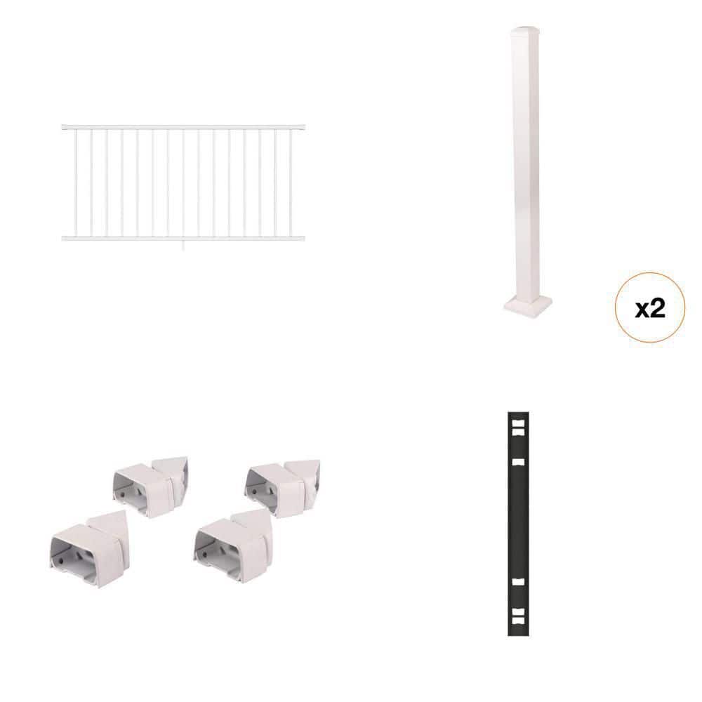 Deckorators Rapid Rail 6ft. Textured White Horizontal Railing Kit ...
