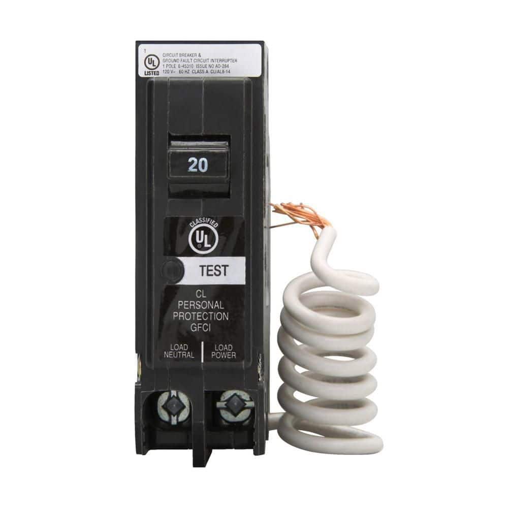Eaton CL 20 Amp Single-Pole Self Test Ground Fault Circuit Breaker ...