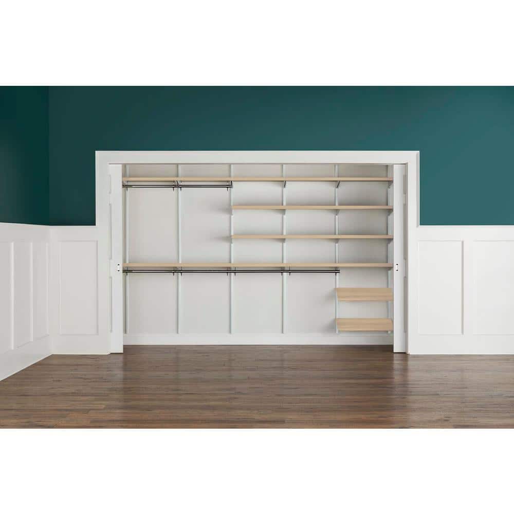 Everbilt Genevieve 10 ft. Birch Adjustable Closet Organizer Double and ...