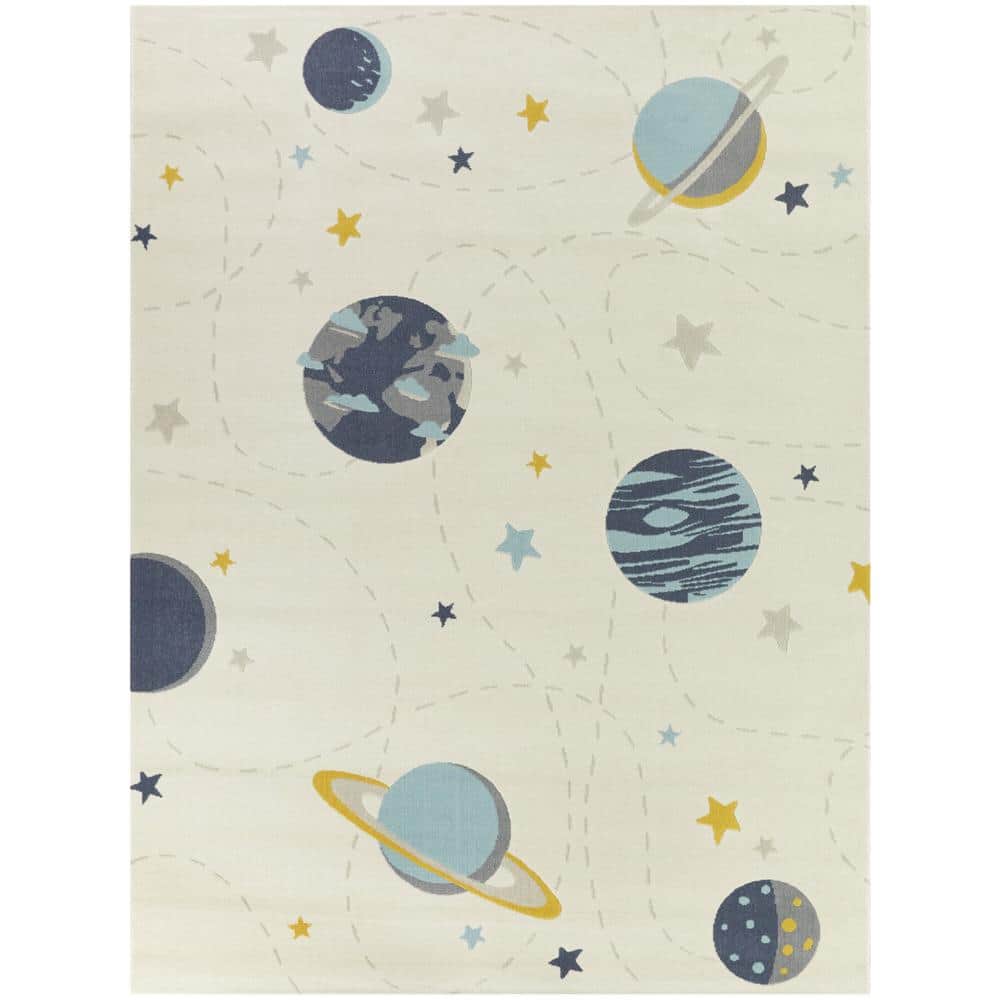 BALTA Galaxy Orbit Cream 5 ft. x 7 ft. Space Area Rug 3100168 - The ...