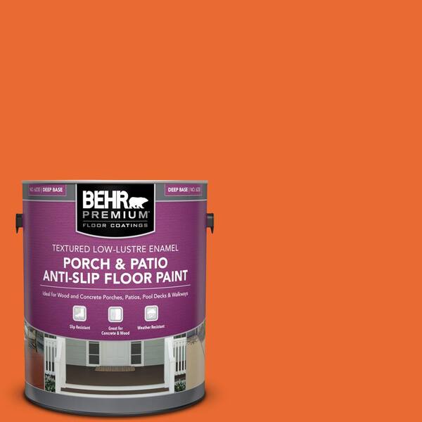 BEHR PREMIUM 1 gal. #220B-7 Electric Orange Textured Low-Lustre Enamel ...