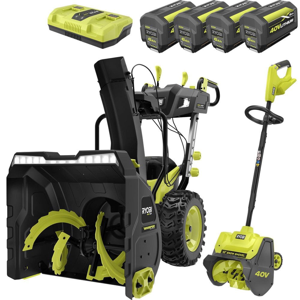RYOBI 40V HP Brushless Cordless Electric 24 in Self-Propelled 2-Stage ...