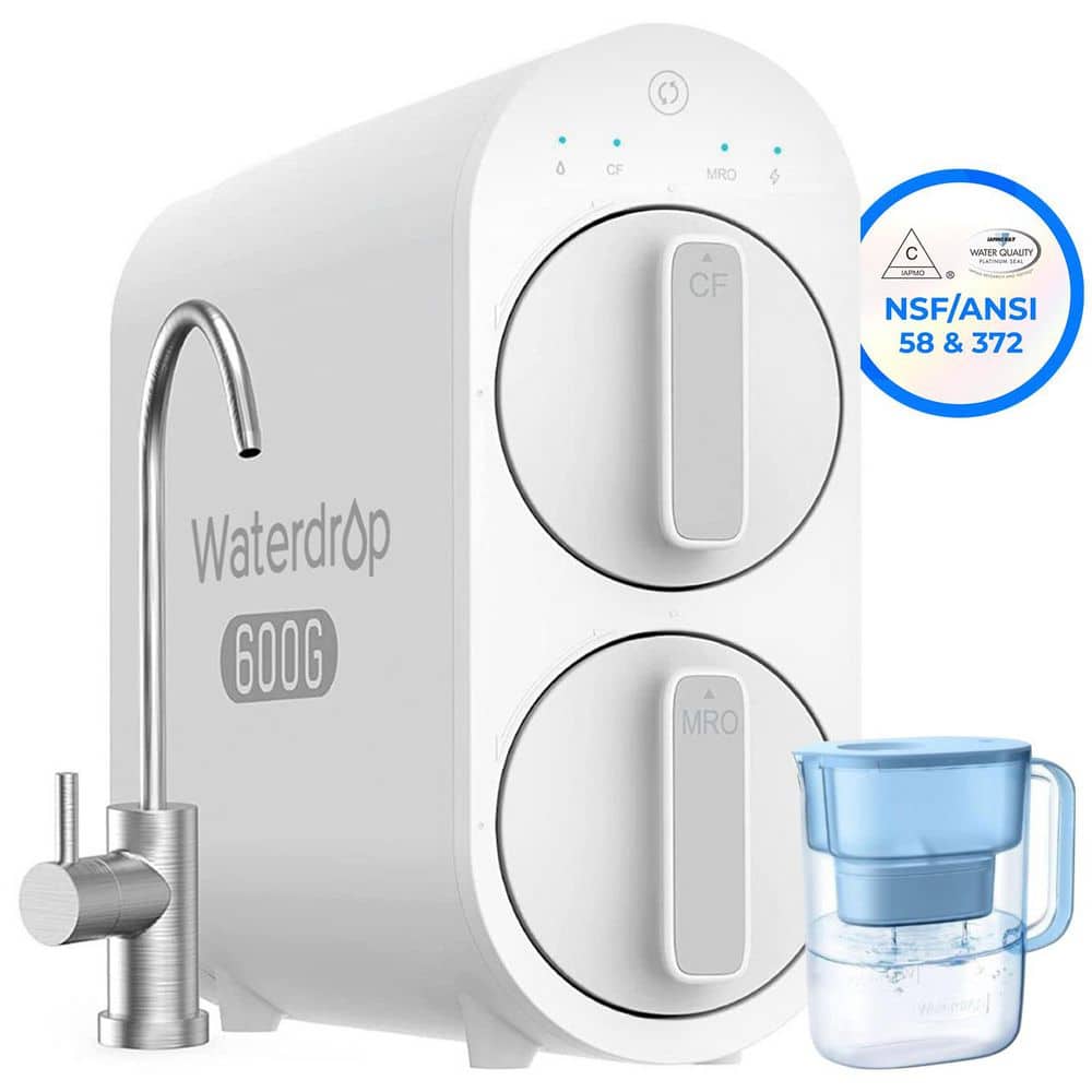 Waterdrop G2P600 RO System, 600 GPD, 7-Stage Tankless RO Water Filter ...