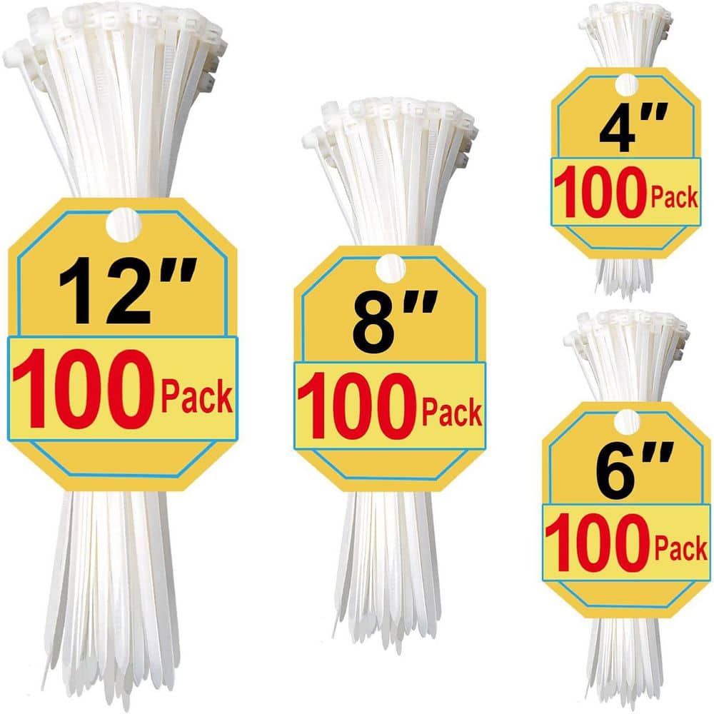 Lukyamzn UV Resistant Nylon Cable Zip Tie Assorted Sizes 4 plus 6 plus ...