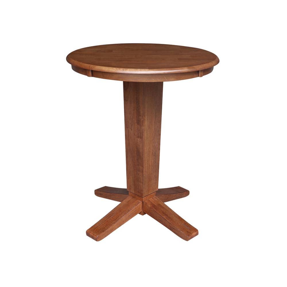 International Concepts Aria Distressed Oak Solid Wood 30 in. Round ...