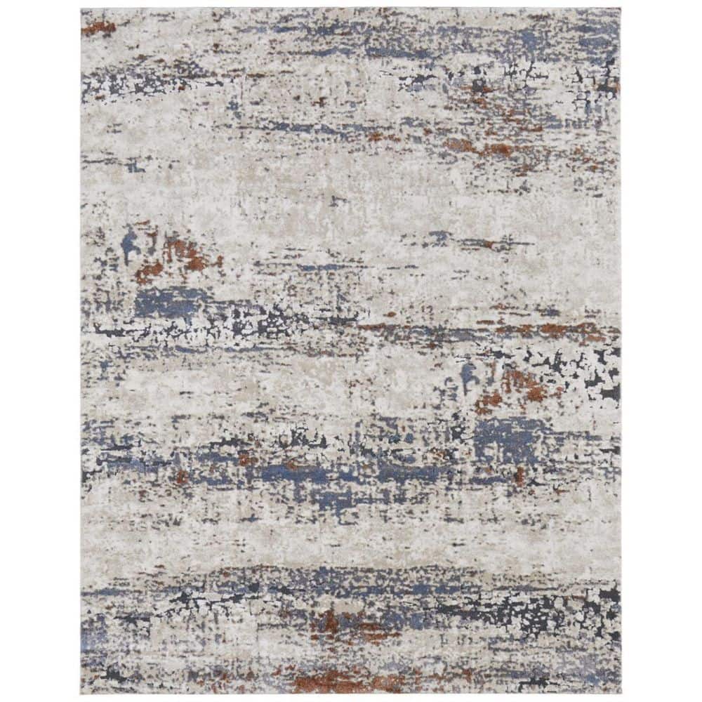 HomeRoots 2 ft. x 3 ft. Gray, Blue, Ivory Abstract Area Rug 2000567217 ...