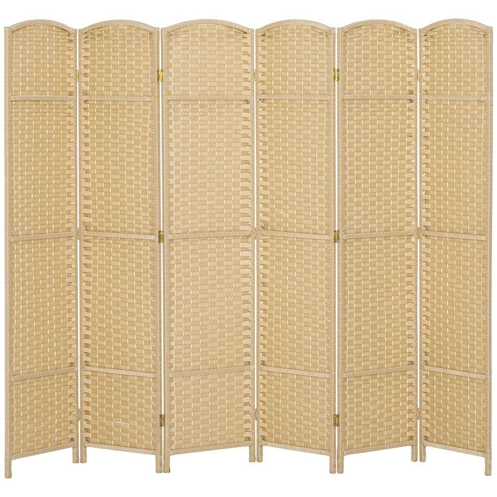 Sunocity Wood Folding Room Divider Screen 6-Panel 5.6 ft. Tall Privacy ...