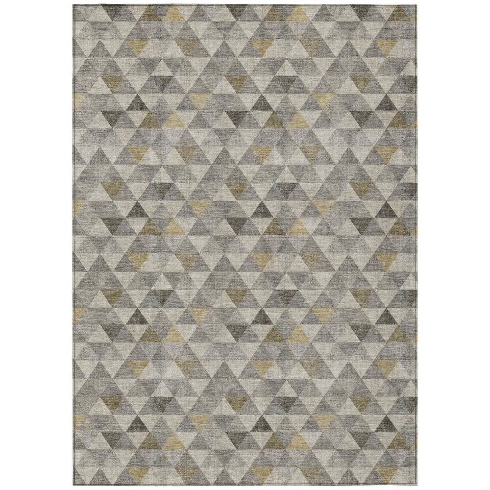 HomeRoots Taupe, Beige, Tan 9 ft. x 12 ft. Woven Geometric Polyester ...