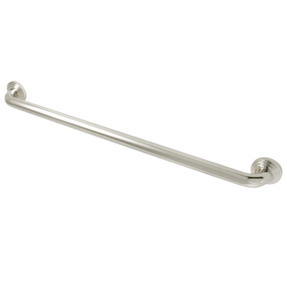 Kingston Brass Milano 30 in. x 1-1/4 in. Grab Bar in Polished Nickel ...