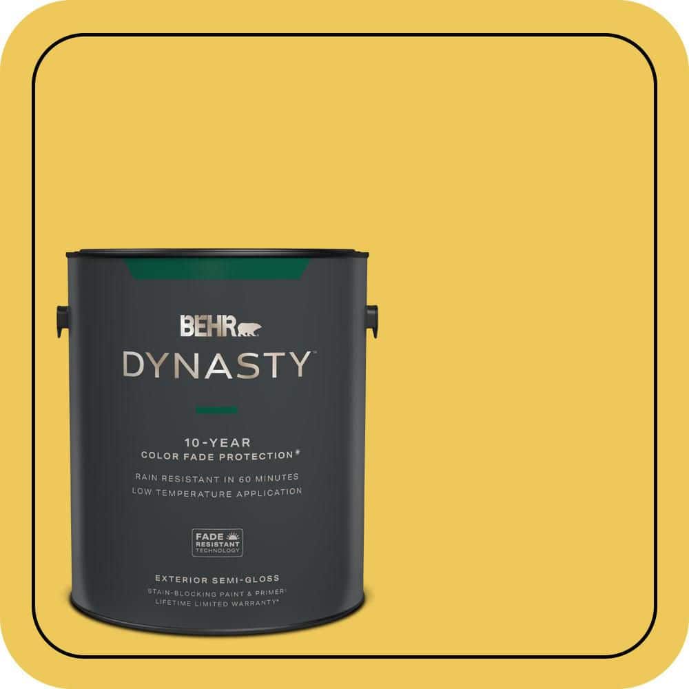 BEHR DYNASTY 1 gal. #390B-6 Citrus Zest Semi-Gloss Exterior Stain ...