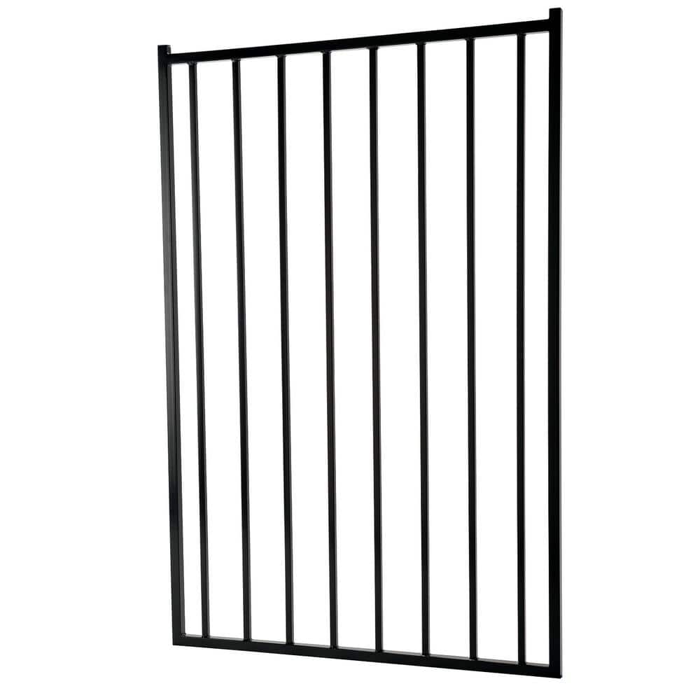 3.5 ft. x 5 ft. Black Steel Fence Gate 58277666 - The Home Depot
