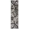 World Rug Gallery Modern Abstract Circles Gray 2 ft. x 7 ft. 2 in ...