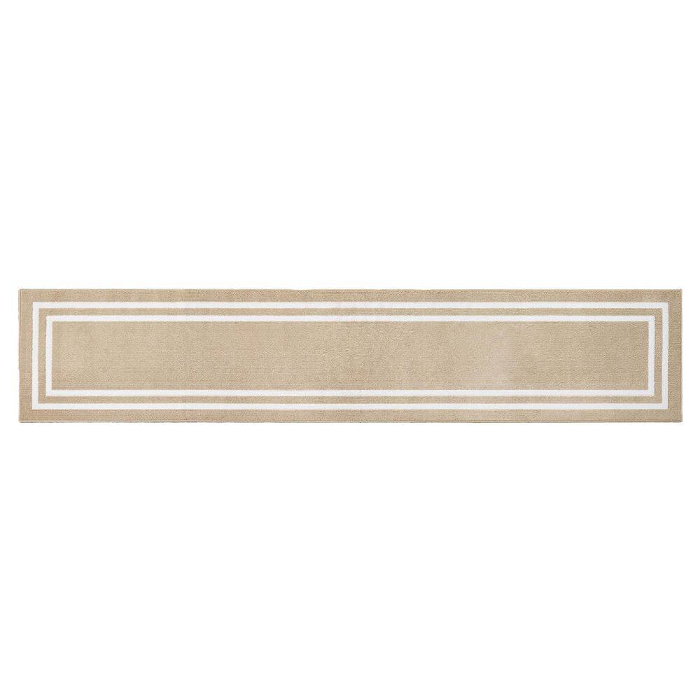 Jean Pierre NEW YORK Machine Washable Non-Skid Beige /White 2.5 ft. x ...