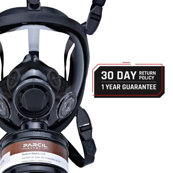 Parcil Safety Full Face Organic Vapor Tactical Gas Mask and Survival ...
