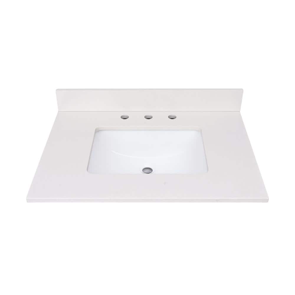 Home Decorators Collection 31 in. W x 22 in D Quartz White Rectangular ...