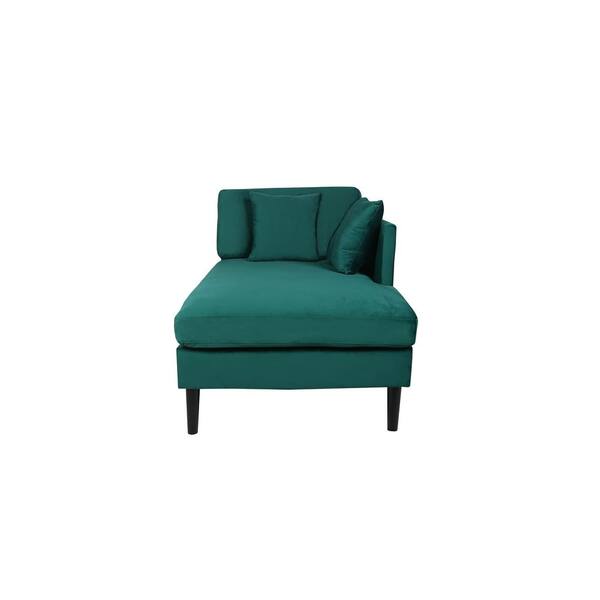 Harper & Bright Designs Green Right-facing Velvet Chaise Lounge ...