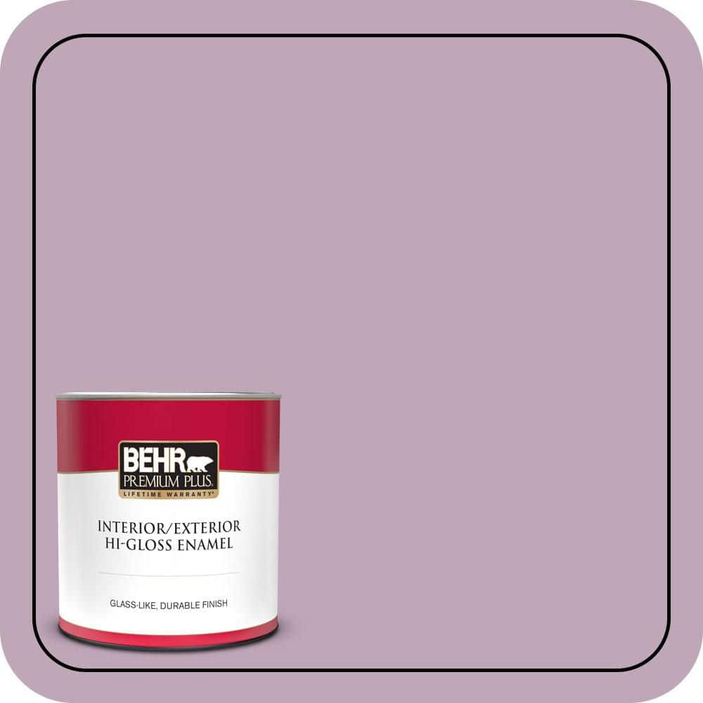 BEHR PREMIUM PLUS 1 qt. #680F-4 Soft Heather Hi-Gloss Enamel Interior ...