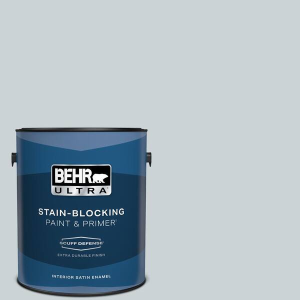 BEHR ULTRA 1 gal. #N490-1 Absolute Zero Extra Durable Satin Enamel ...