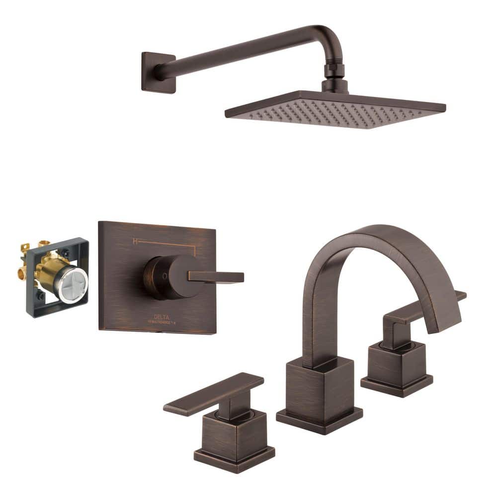 Delta Vero 1-Spray Shower Faucet with 8 in. Widespread Double Handle ...