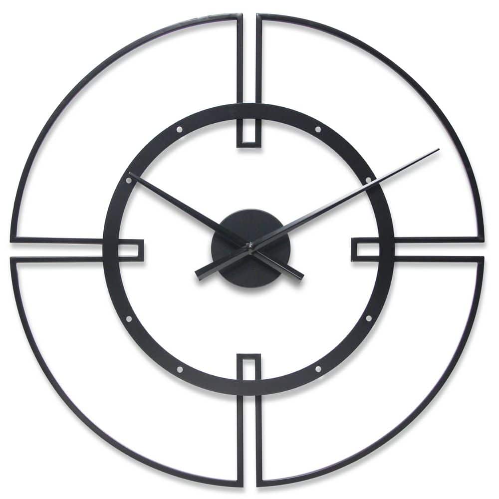 Infinity Instruments Cosmo 24 in. Wall Clock - Black Metal Frame ...